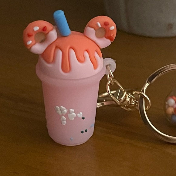 Accessories | Cute Ice Cream Milk Tea Keychain In Pink Color | Poshmark